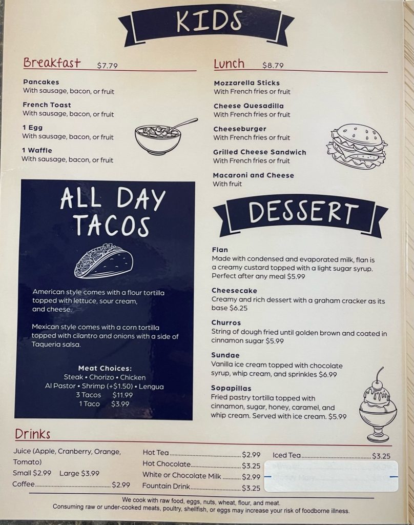 Menu – Anne's Kitchen – Southern Style